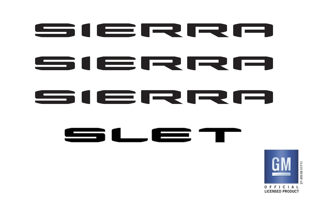 2019-2026 GMC Sierra 1500 Truck Black SIERRA Sle Slt Emblem Overlay ...