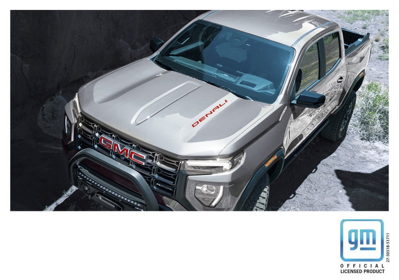2023-2026 GMC Canyon Denali Red Hood Lettering Decals Set 0f 2 GM ...