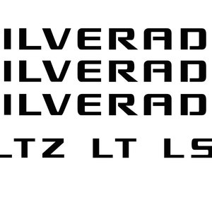 2007-2018 Chevy Silverado 1500 Emblem Overlay Decal Letters (BLACK) Set ...
