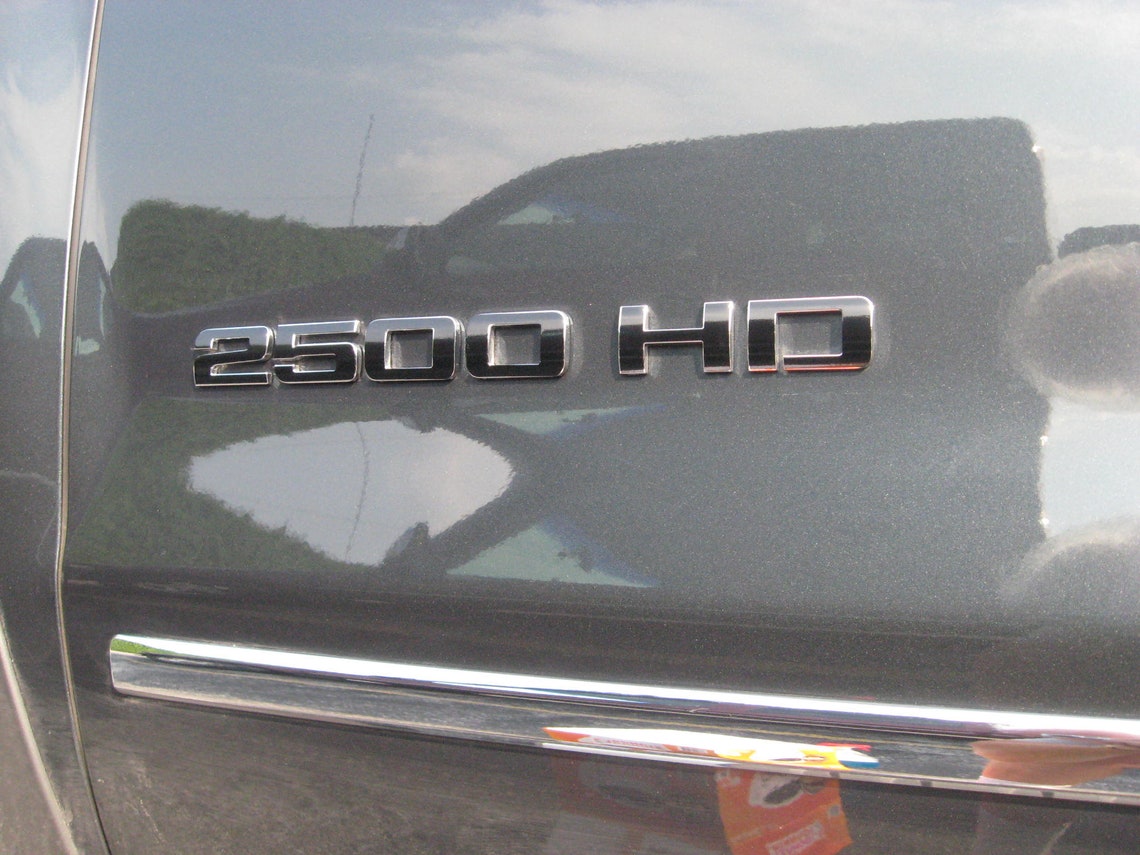 2007-2018 Chevy Silverado 2500 HD Emblem Overlay Decal Letters (BLACK ...