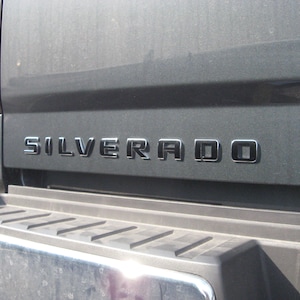 2007-2018 Chevy Silverado 2500 HD Emblem Overlay Decal Letters (BLACK ...
