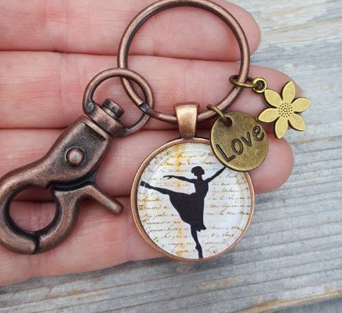Dancer Keychain, Dancer Gift, Dance Gift, Vintage Keychain, Gift for ...