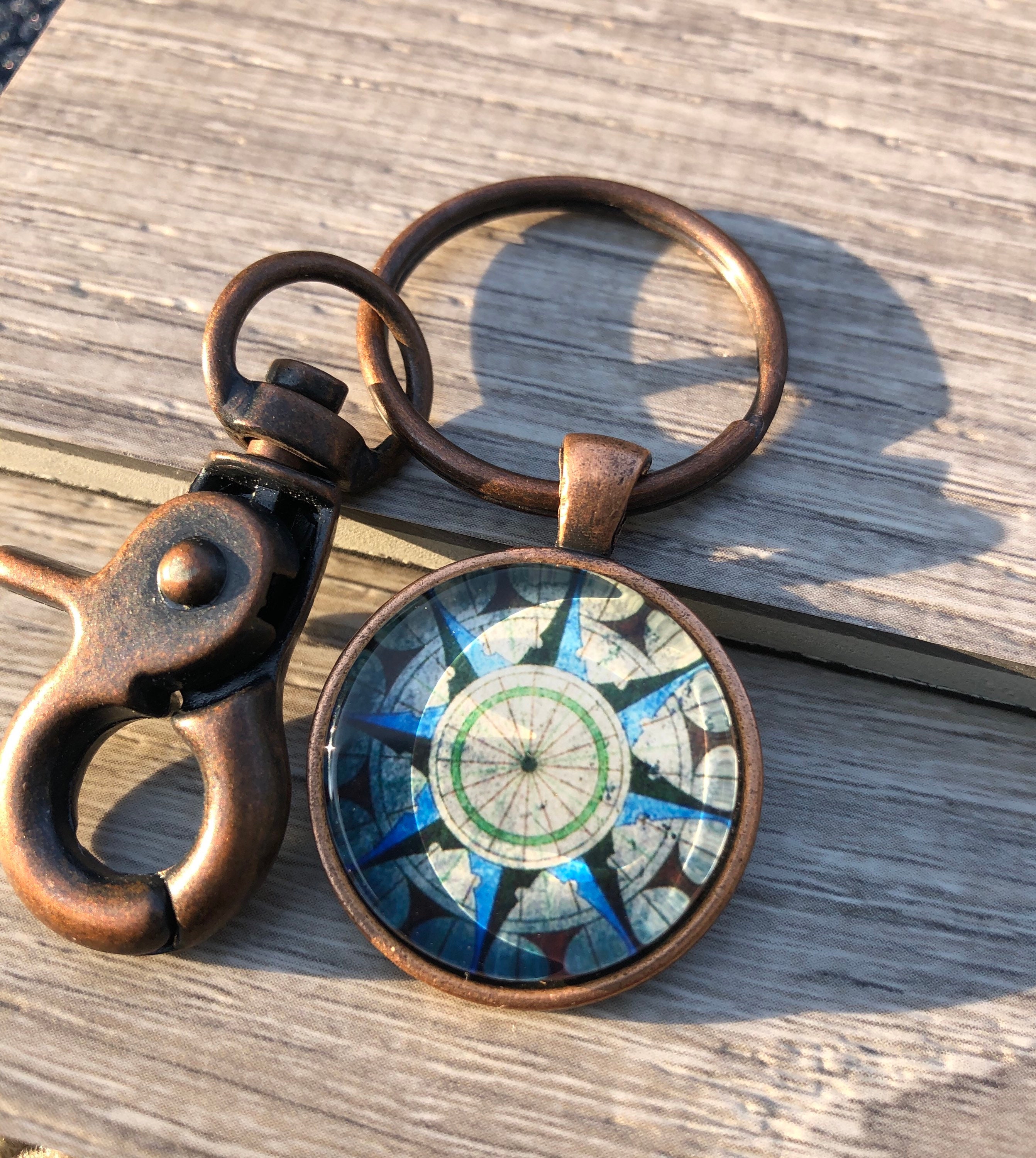 Vintage Look Compass Key Chain Gift for Him Vintage Compass | Etsy