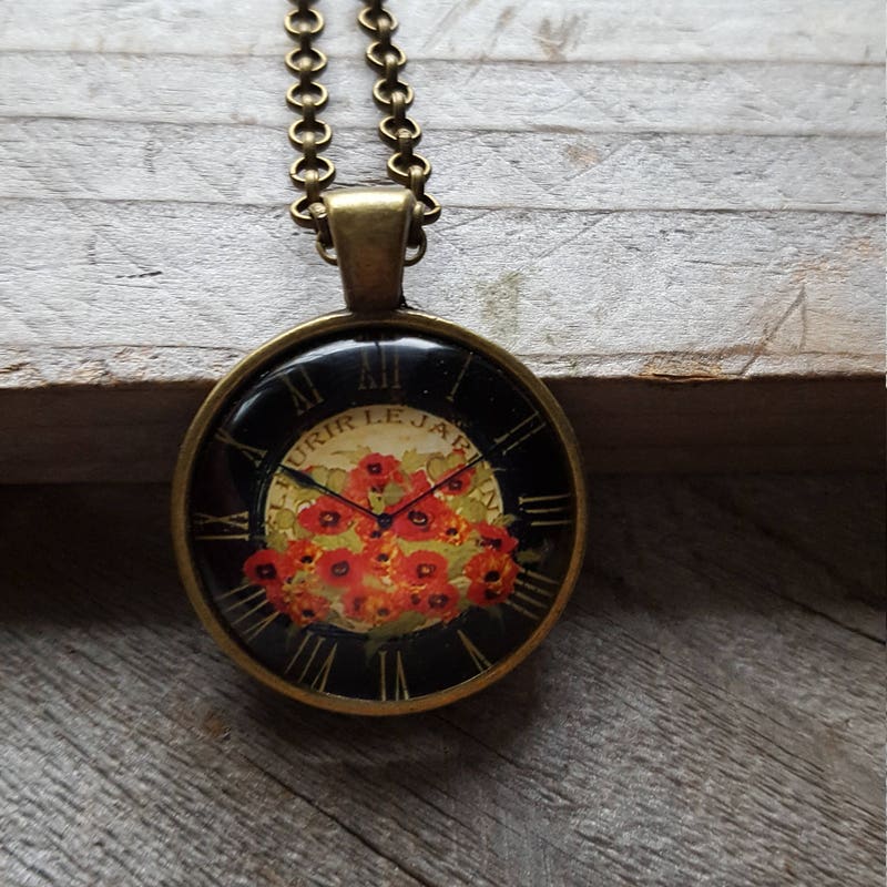 Clock Necklace - Etsy