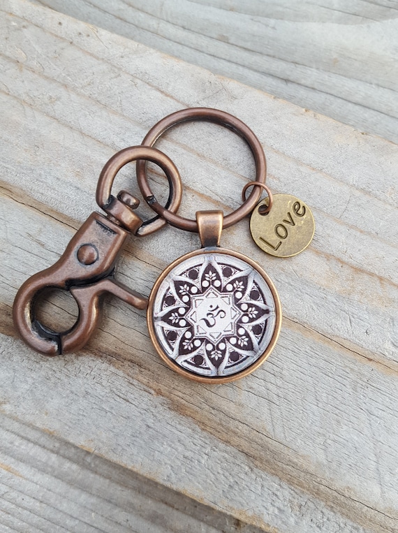 Yoga Key Chain Inspirational Key Chain Yogi Key Chain Om | Etsy