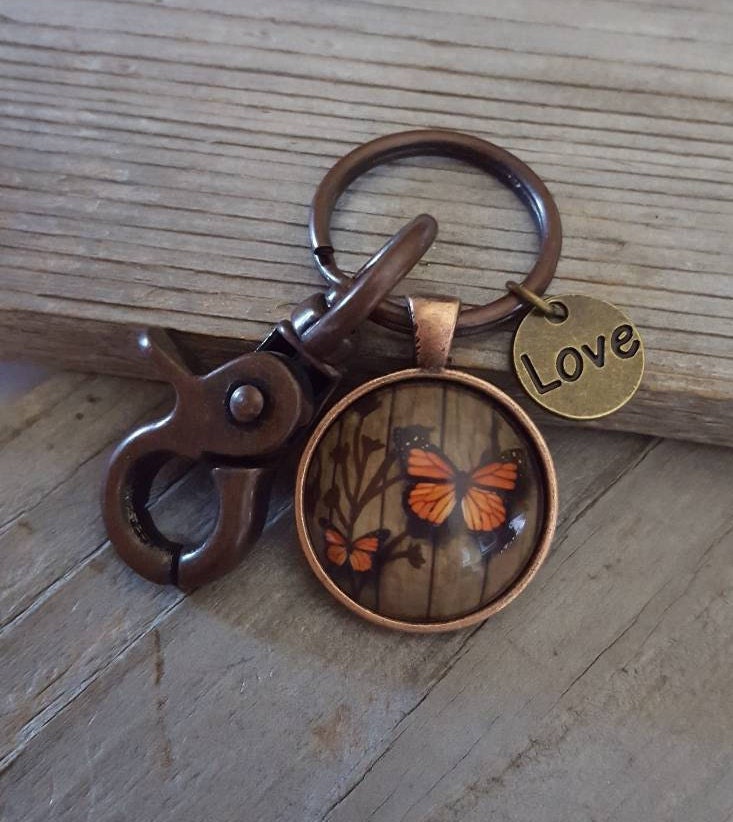 Butterfly Key Chain Monarch Butterfly Butterfly Lover - Etsy