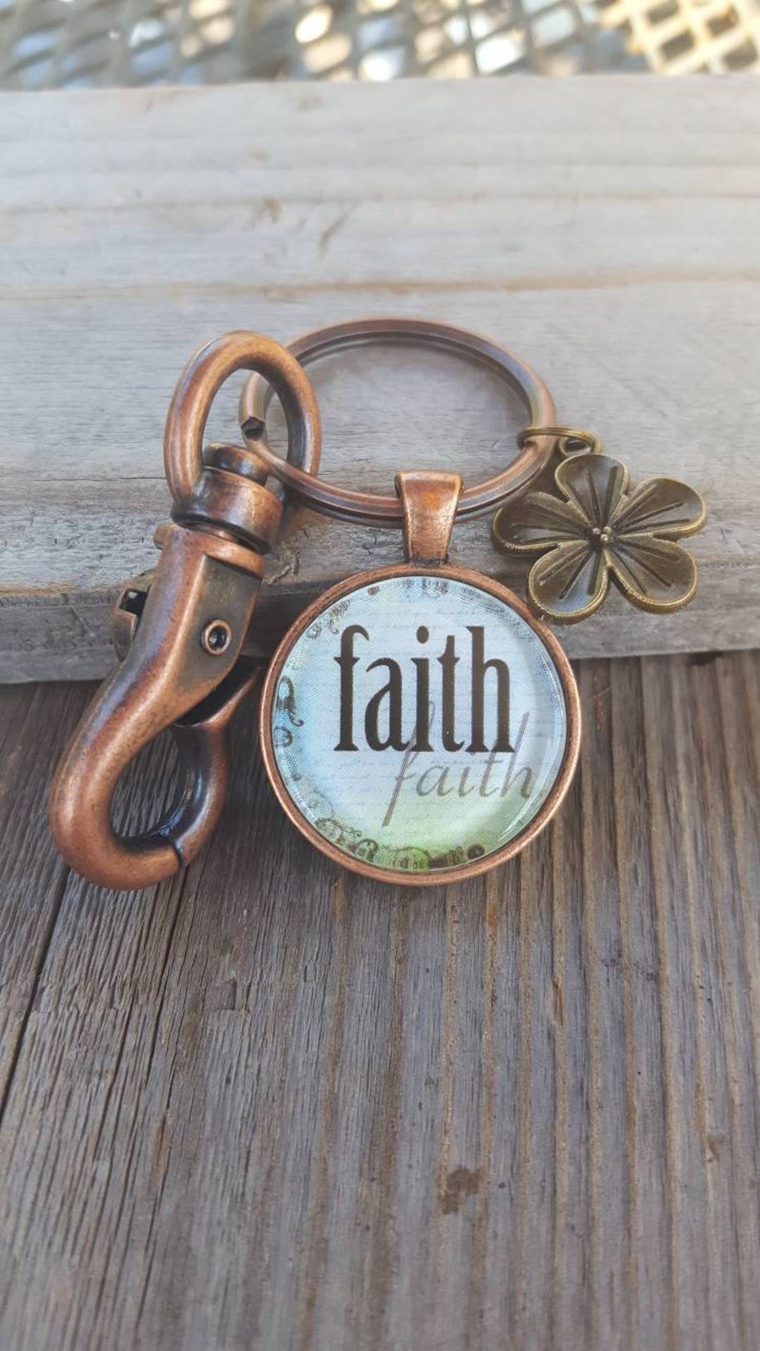 Vintage Copper Faith Key Chain, Inspirational Key Chain, Religious Gift ...