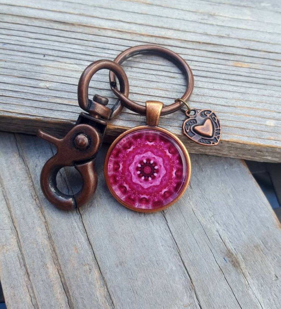 Mandala Key Chain, Vintage Look Keychain, Spiritual Key Chain, Zen ...