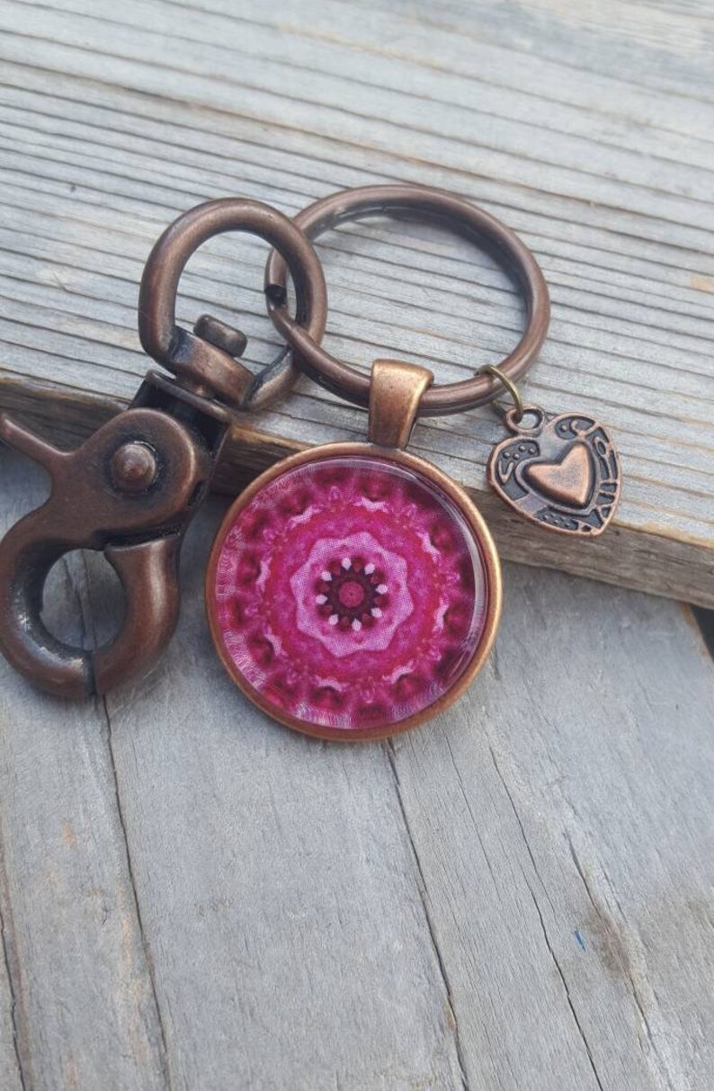 Mandala Key Chain, Vintage Look Keychain, Spiritual Key Chain, Zen ...