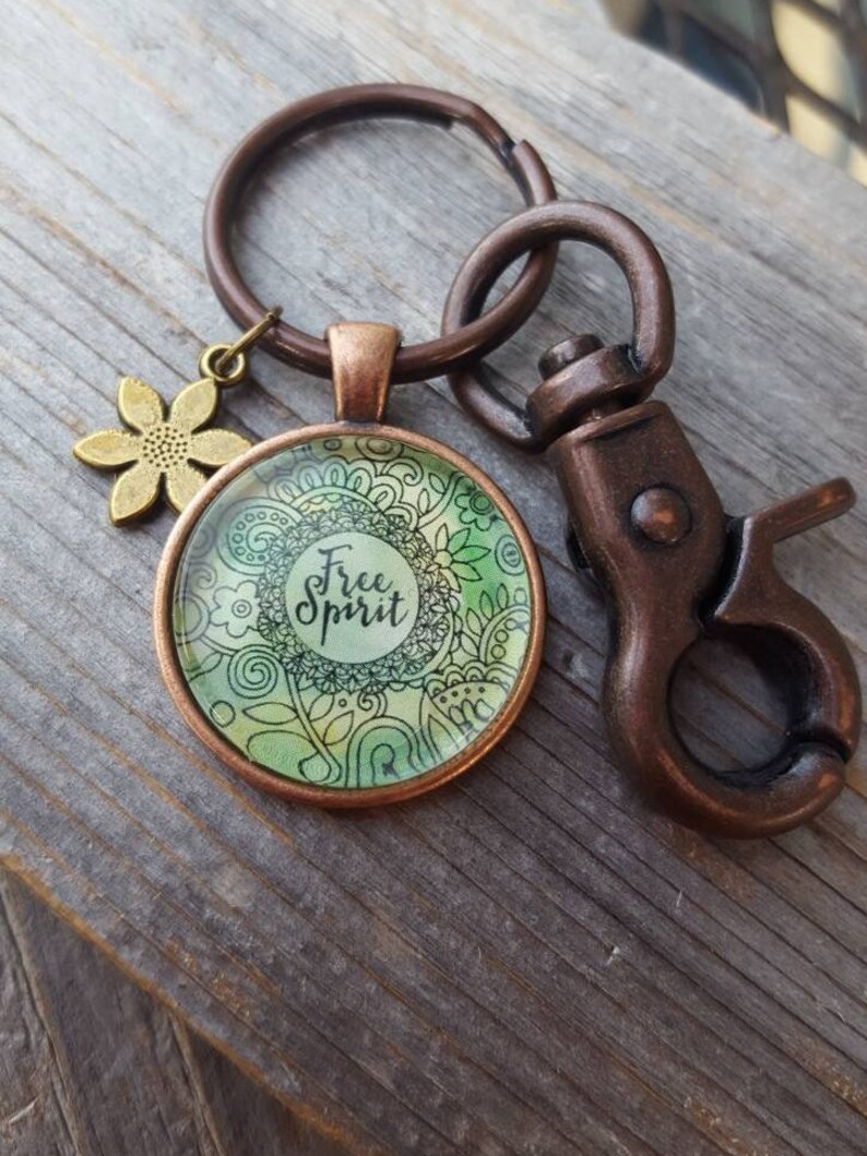 Free Spirit Key Chain Antique Copper Keychain Spiritual Key - Etsy