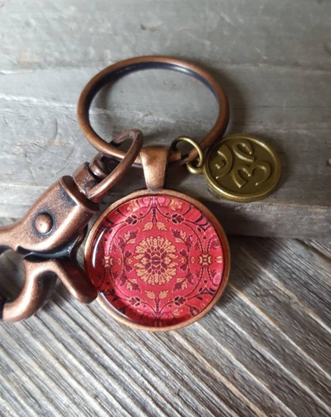 Antique Copper Mandala Key Chain Antique Copper Key Chain - Etsy UK