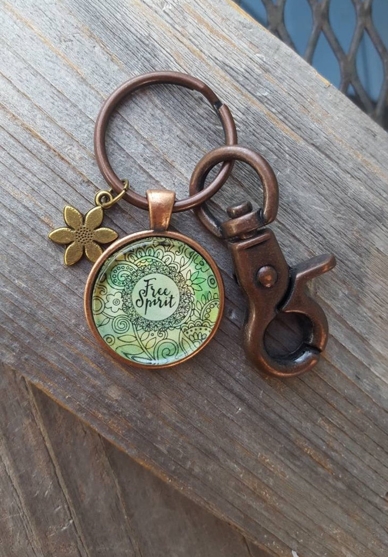 Free Spirit Key Chain Antique Copper Keychain Spiritual Key - Etsy