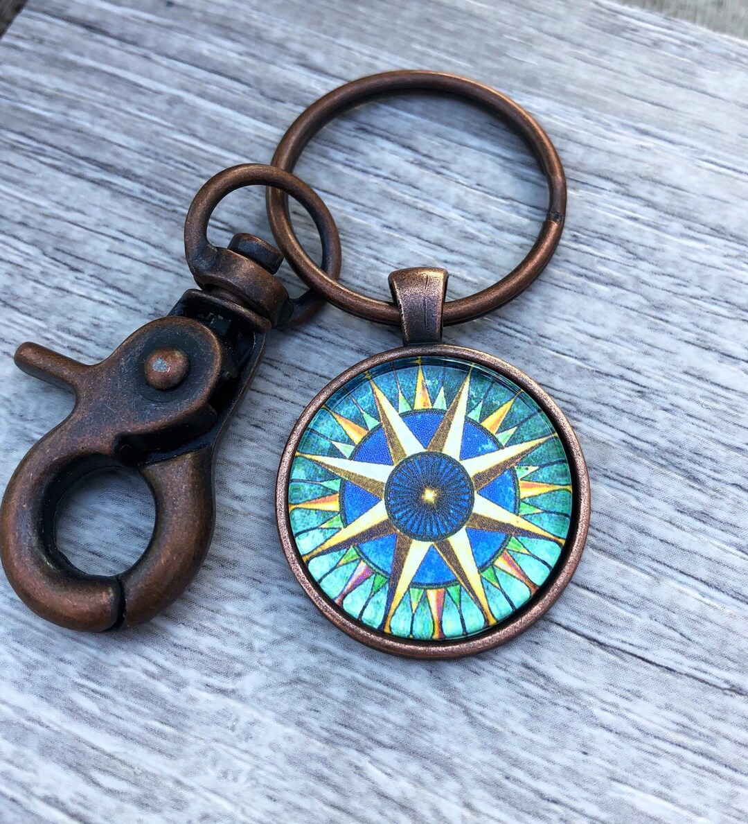 Vintage Look Compass Key Chain, Gift for Him, Vintage Compass, Gift for ...