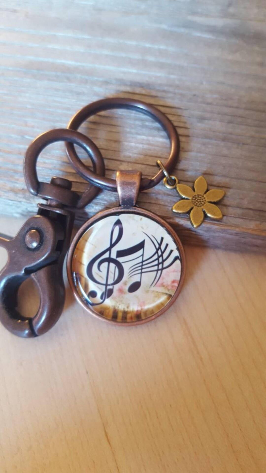Vintage Musical Note Key Chain, Music Lover Key Chain, Musician Key ...