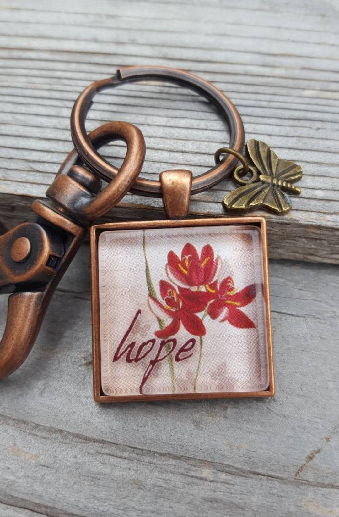 Vintage Look Hope Key Chain, Keychain Vintage, Keychain Hope, Gift of ...