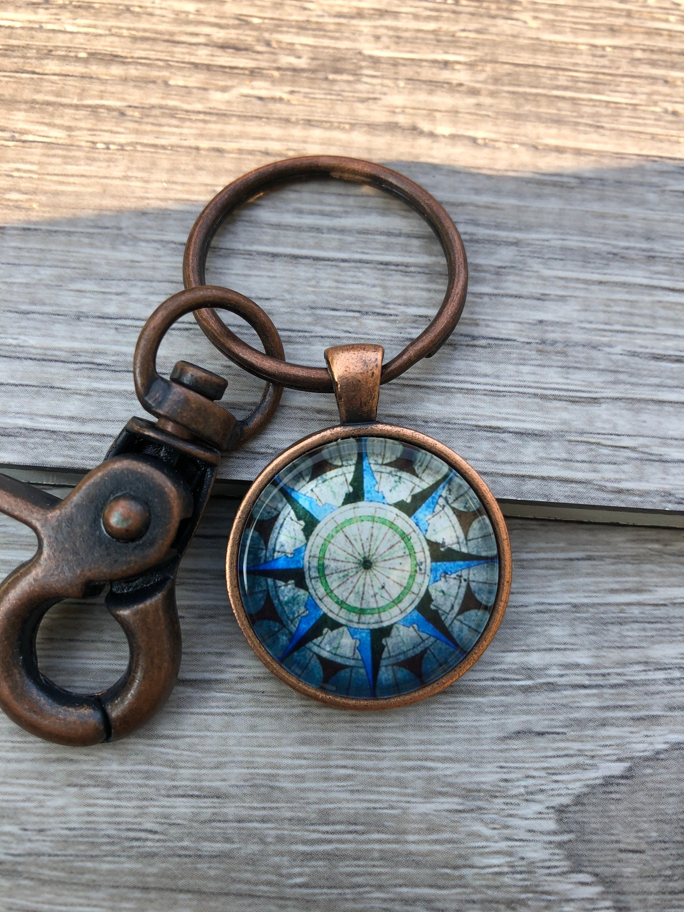 Vintage Look Compass Key Chain Gift for Him Vintage Compass | Etsy