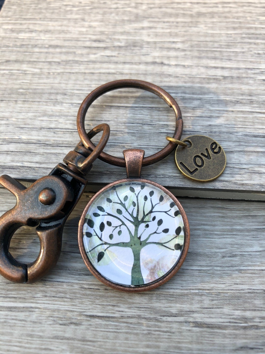 Vintage Copper Tree Key Chain, Vintage Tree Keychain, Spiritual Key ...