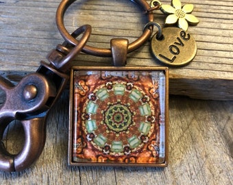 Mandala Key Chain | Etsy