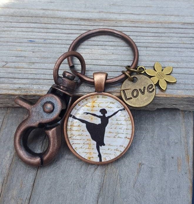 Dancer Keychain, Dancer Gift, Dance Gift, Vintage Keychain, Gift for ...