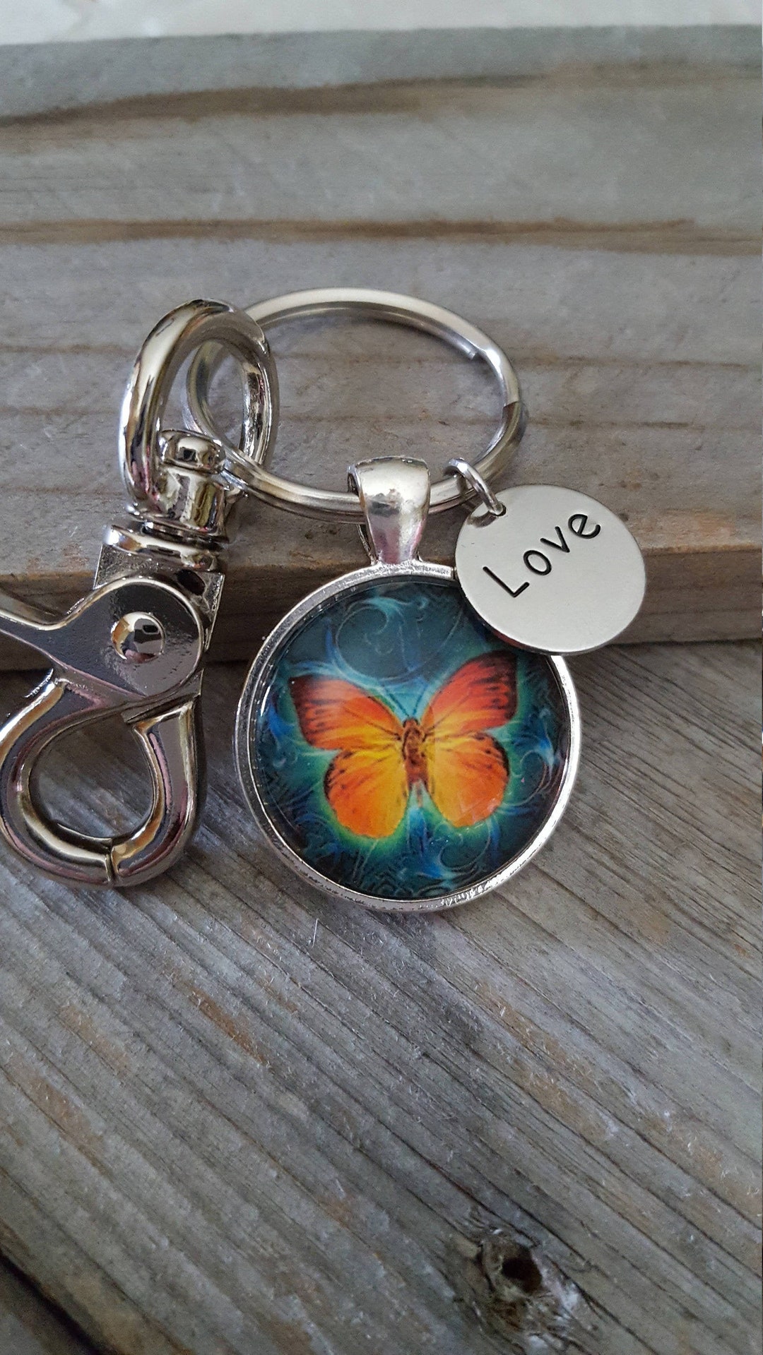 Butterfly Key Chain, Butterfly Accessories, Orange Butterfly, Gift of ...