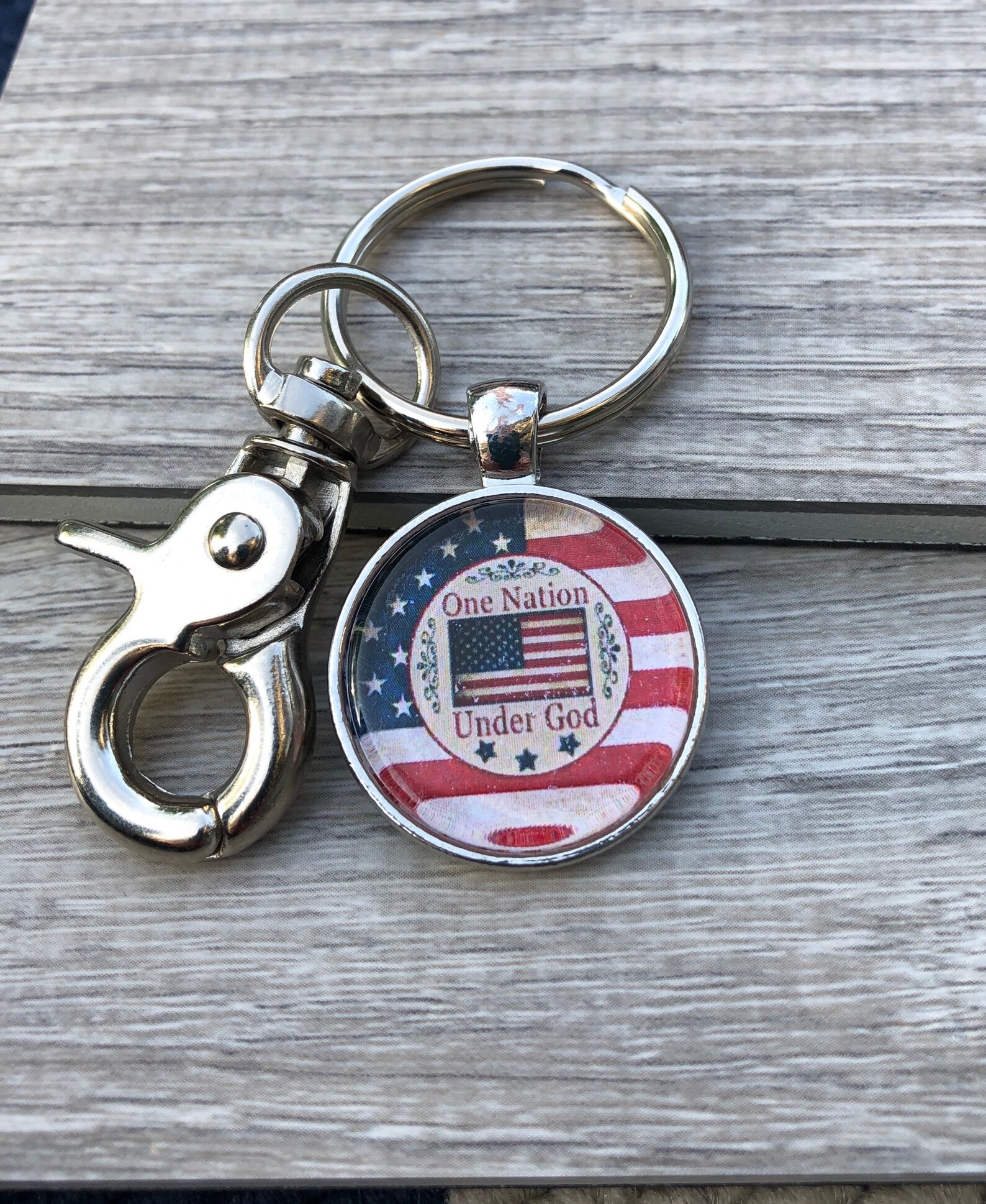 American Flag Key Chain United We Stand July 4 Keychain Key - Etsy