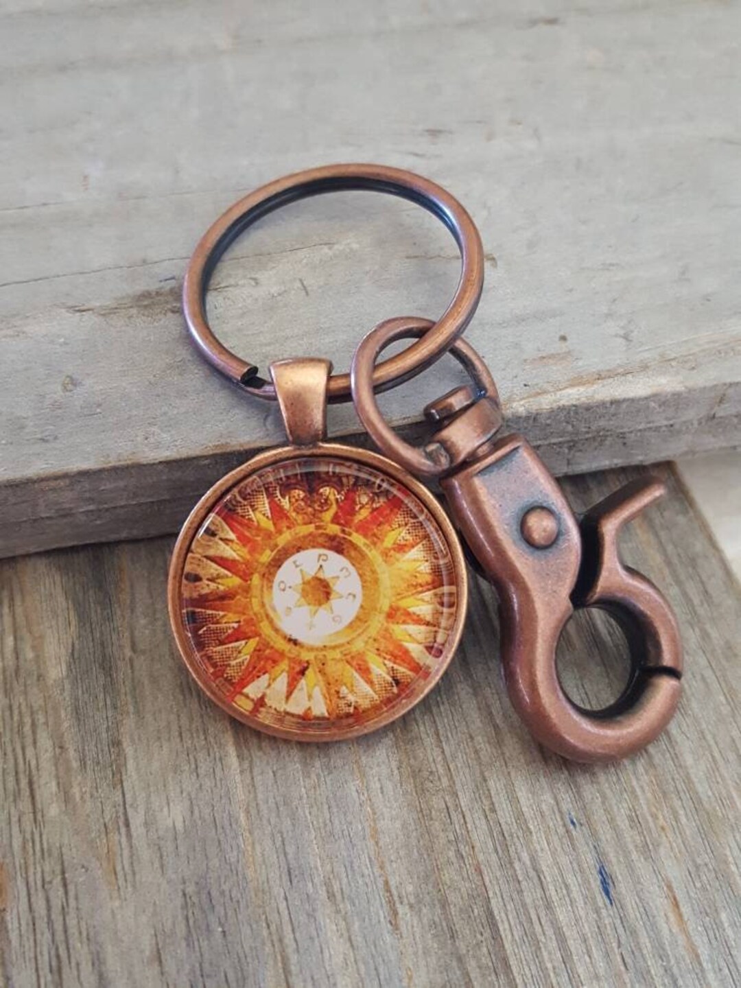 Vintage Look Compass Key Chain, Gift for Dad, Vintage Compass, Keychain ...