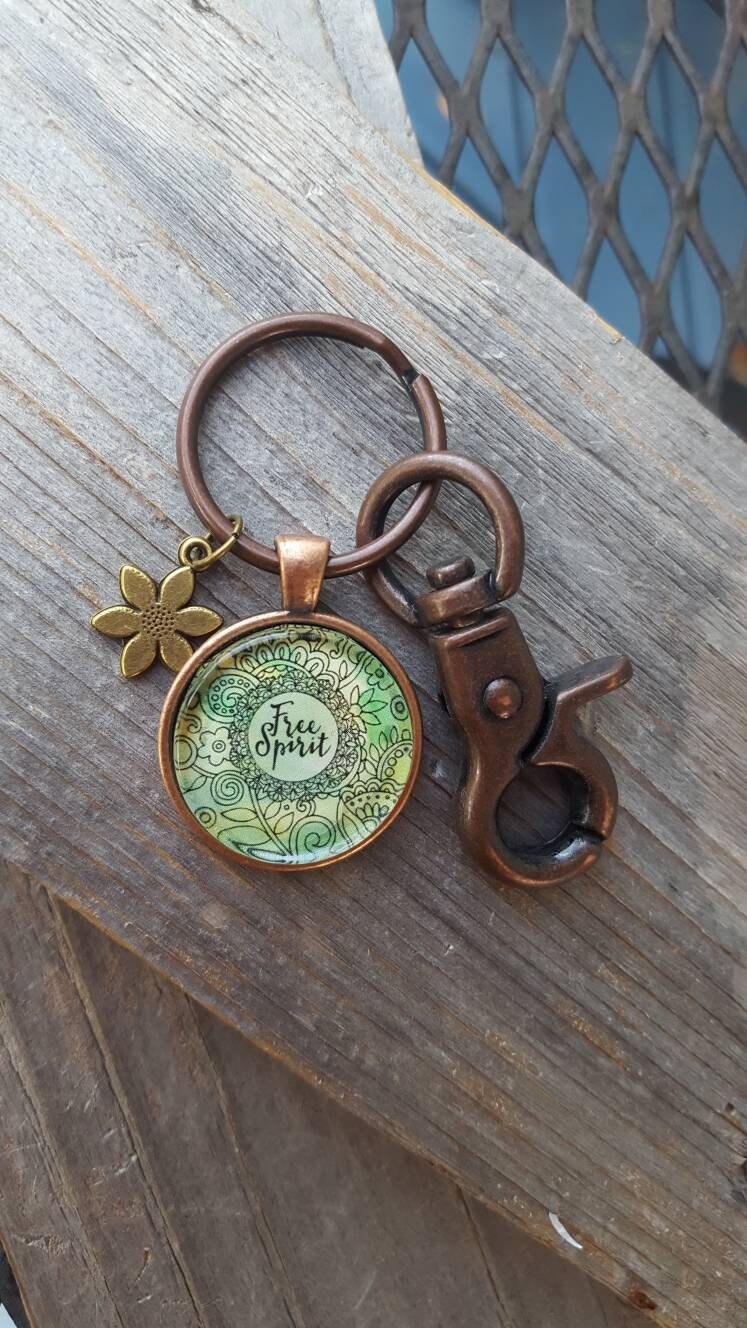 Free Spirit Key Chain Antique Copper Keychain Spiritual Key - Etsy