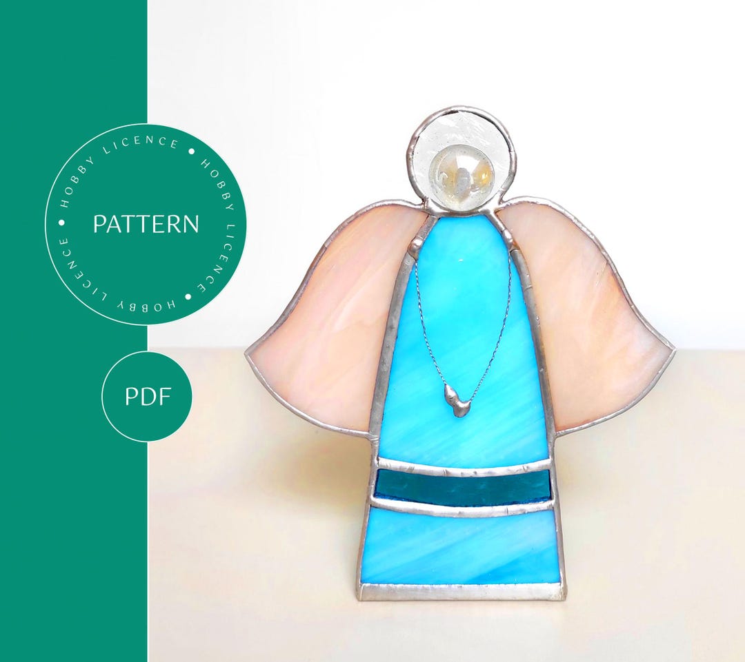 Angel Stained Glass Pattern Angel Stand Candle Holder Pattern Christmas ...