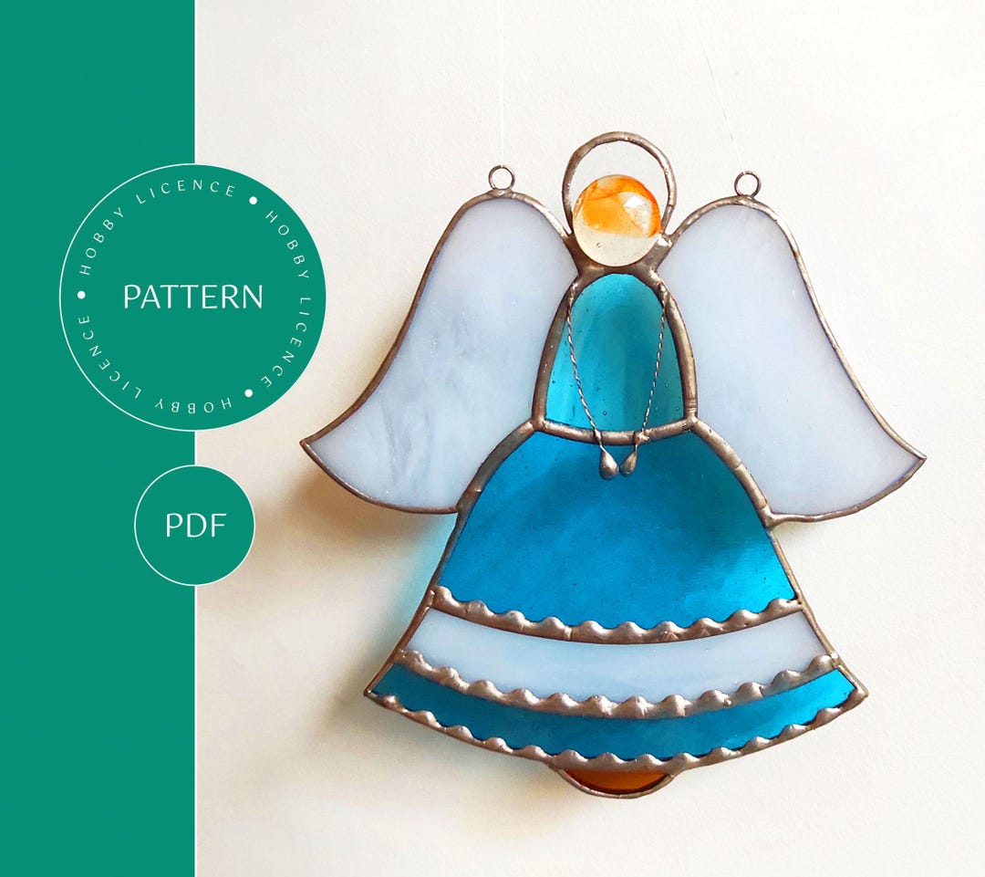 Angel Stained Glass Pattern Angel Suncatcher Modern Decor DIY Christmas ...