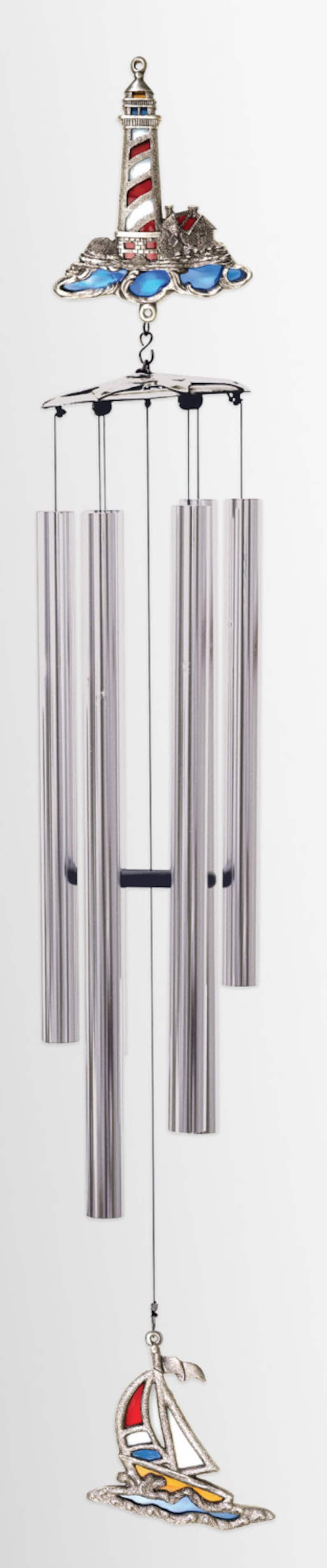 Kara's 50" Lighthouse Stained Glass Wind Chime - Etsy