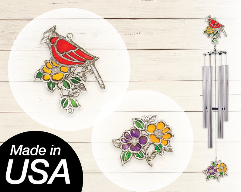 Kara's 50" Cardinal Stained Glass Wind Chime - Etsy