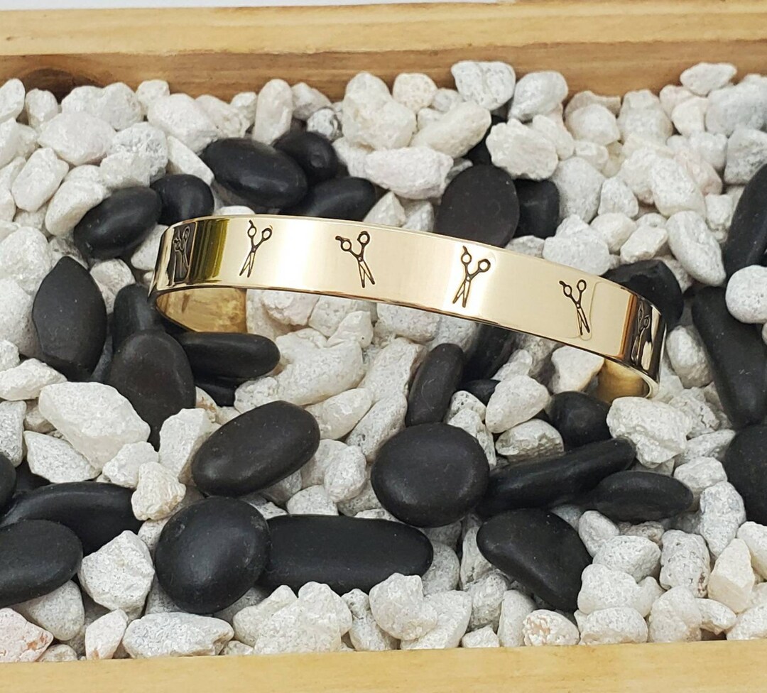 Scissor Bracelet Cuff | Hair Stylist Jewelry | Hand-stamped Cuff - Etsy