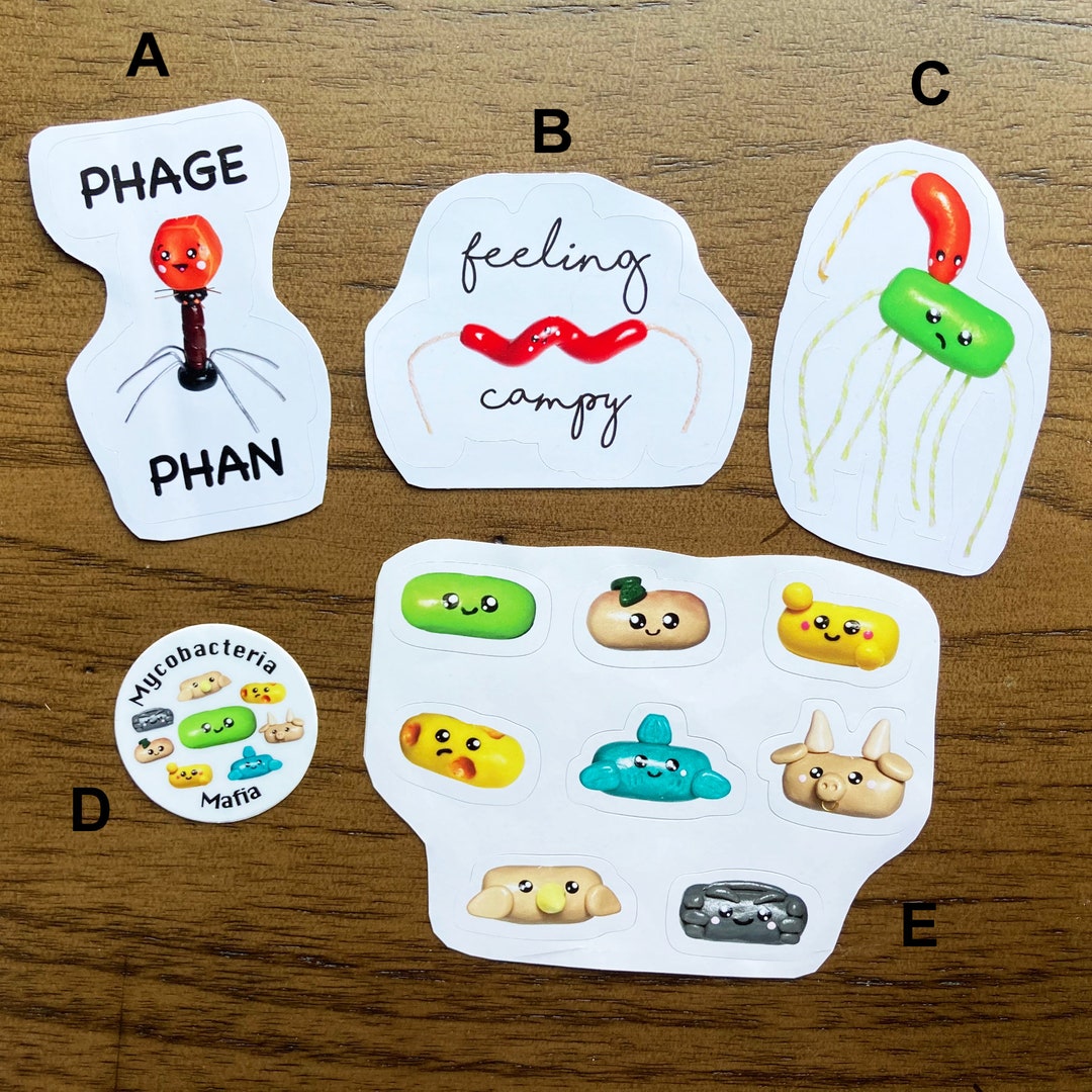 Microbe Vinyl Stickers, Mycobacteria, Lab Week / Microbiologist ...