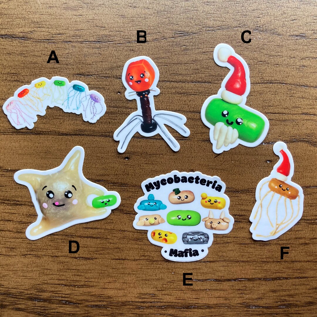 Microbe Vinyl Stickers, Lab Week / Microbiologist / Scientist / Doctor ...