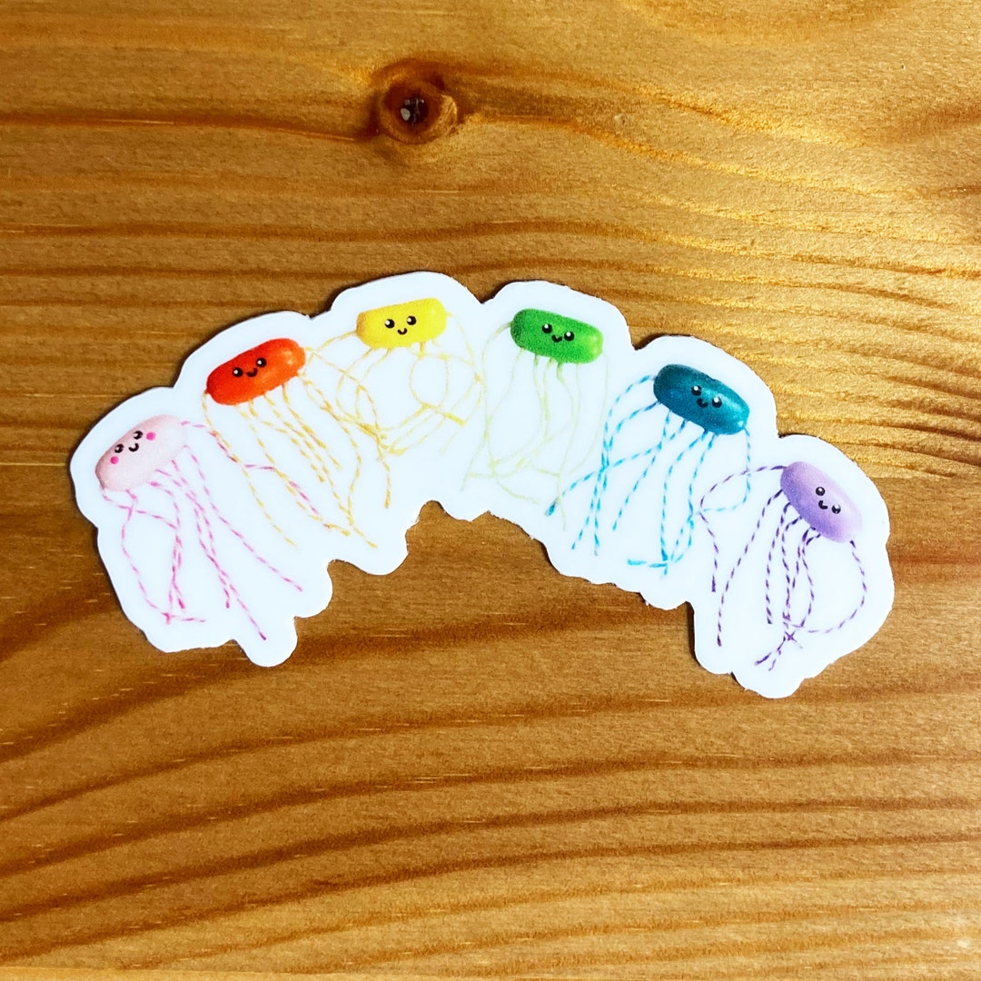 Escherichia Coli Rainbow Vinyl Sticker, Microbiologist / Scientist ...