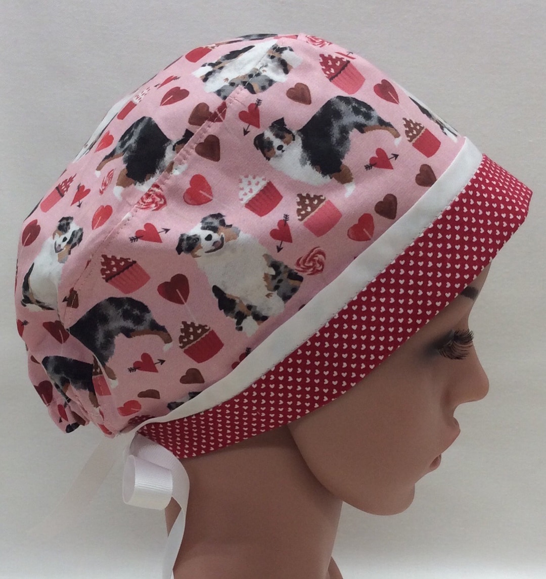 Australian Shepherd Surgical Scrub Cap, Chemo Cap, Nurse Hat, Scrub Hat ...