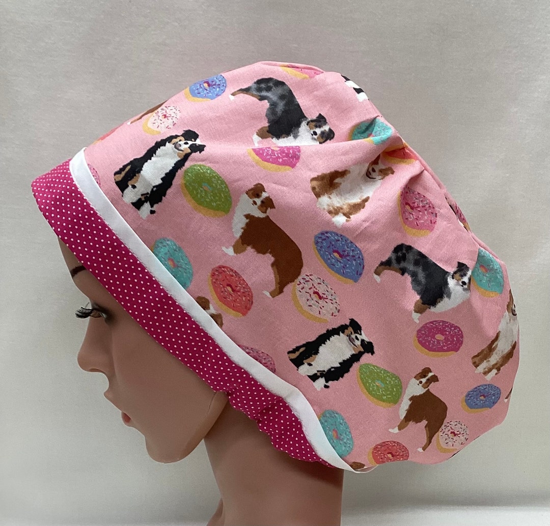 Australian Shepherd Surgical Scrub Cap, Chemo Cap, Nurse Hat, Scrub Hat ...