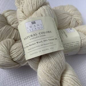 Swans Island Merino Wool & Tussah Silk Yarn, Three Color Matched Skeins ...