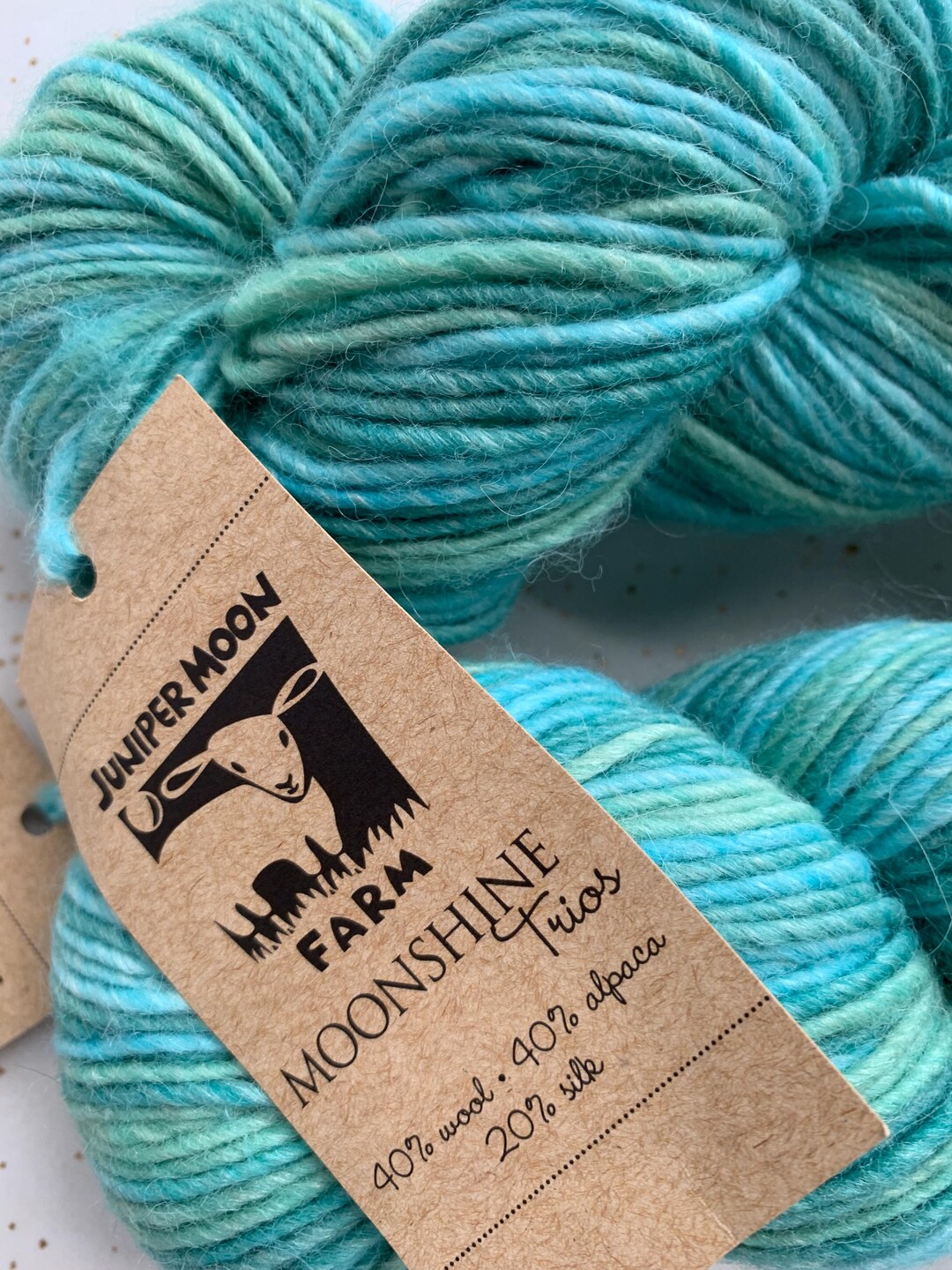 Juniper Moon Farms- Moonshine Trio, Lot of 2 Hanks in the Color “caribbean” Merino/alpaca/silk ...