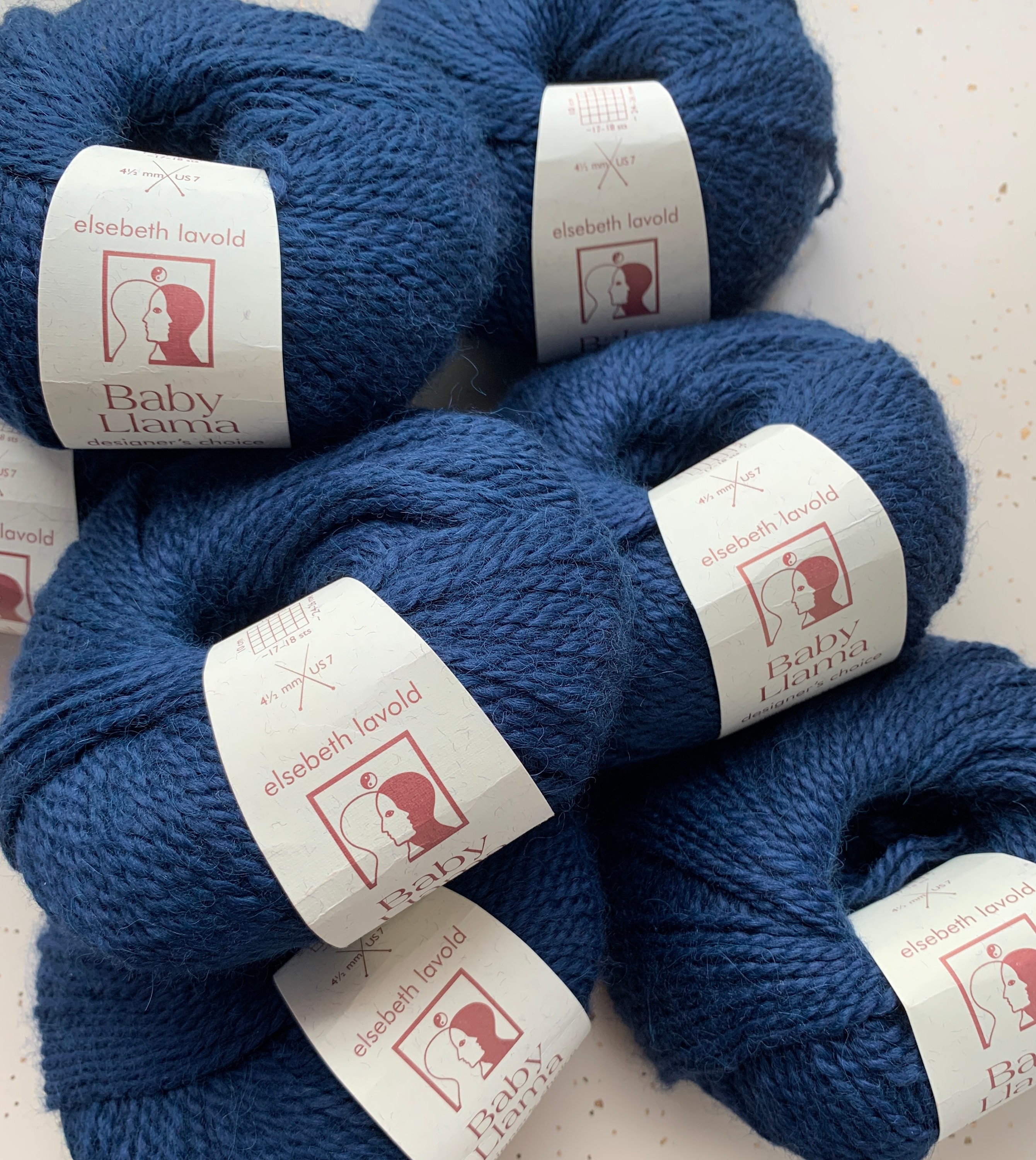 Elsebeth Lavold Baby Llama, Lot of Seven Skeins in navy, Designers ...