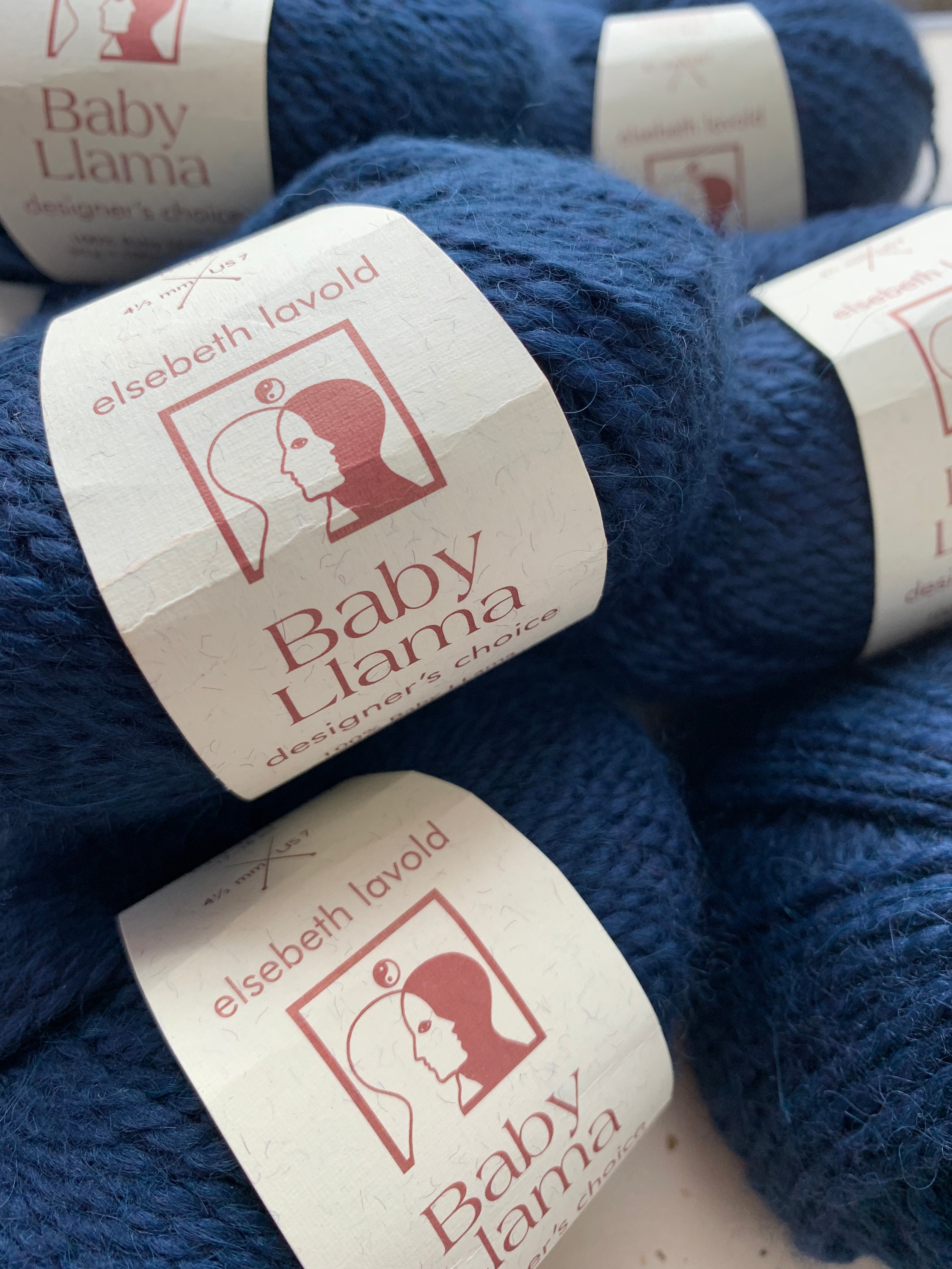 Elsebeth Lavold Baby Llama, Lot of Seven Skeins in navy, Designers ...