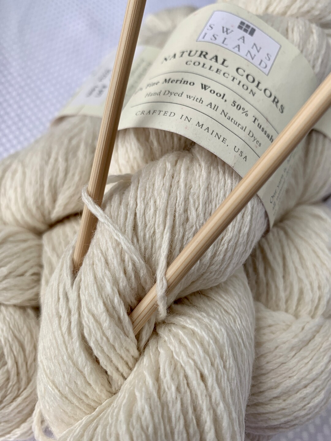 Swans Island Merino Wool & Tussah Silk Yarn, Three Color Matched Skeins ...