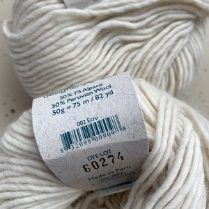 Elsebeth Lavold-chunky AL, Lot of 4 Balls in ecru, Peruvian Wool-alpaca ...