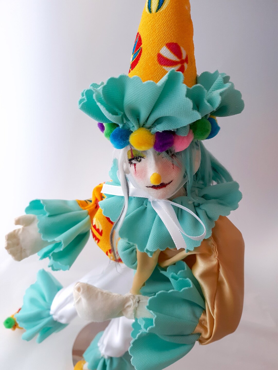 Colorful Handmade Ooak Clown Art Doll Etsy