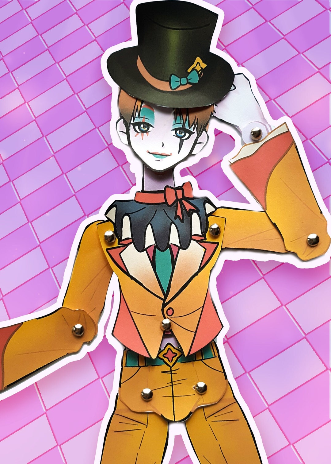 Articulated Circus Clown Jester Paper Doll "the Ringmaster" Digital ...