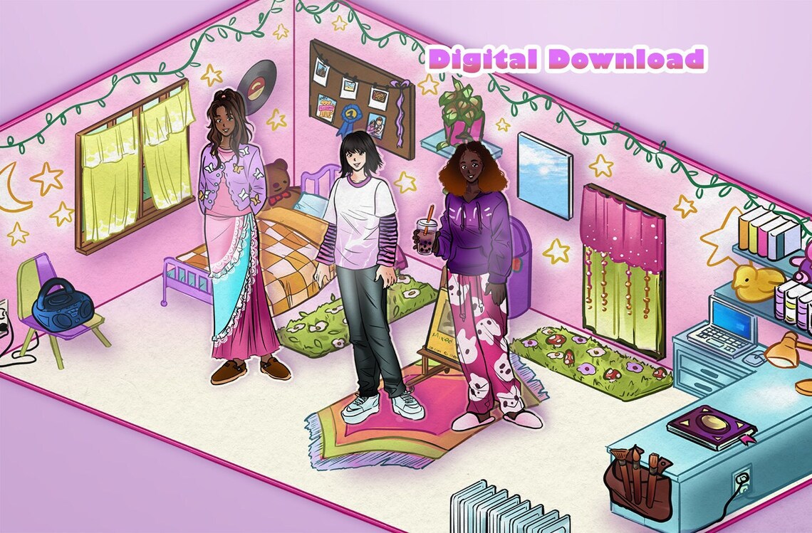 Printable Anime Paper Doll and Room Decoration Busy Book - Etsy