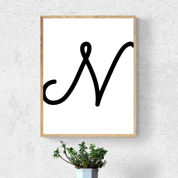 Letter N Poster - Etsy