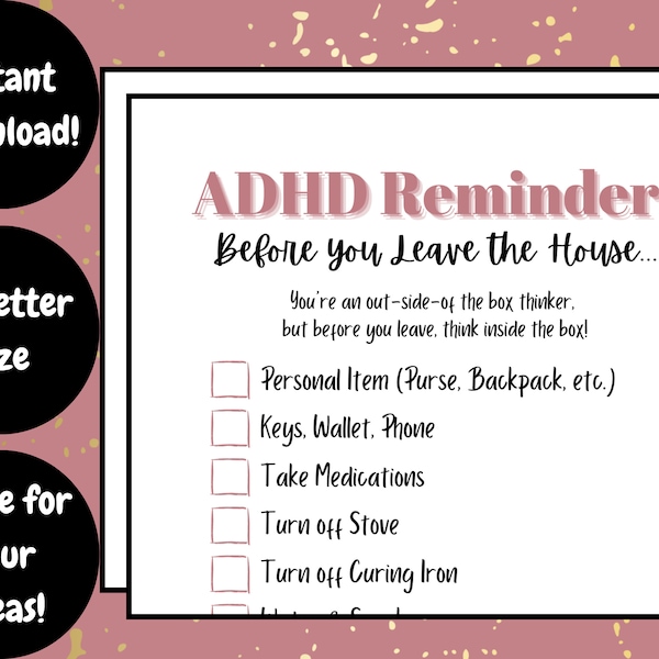 Leave Home Checklist - Etsy