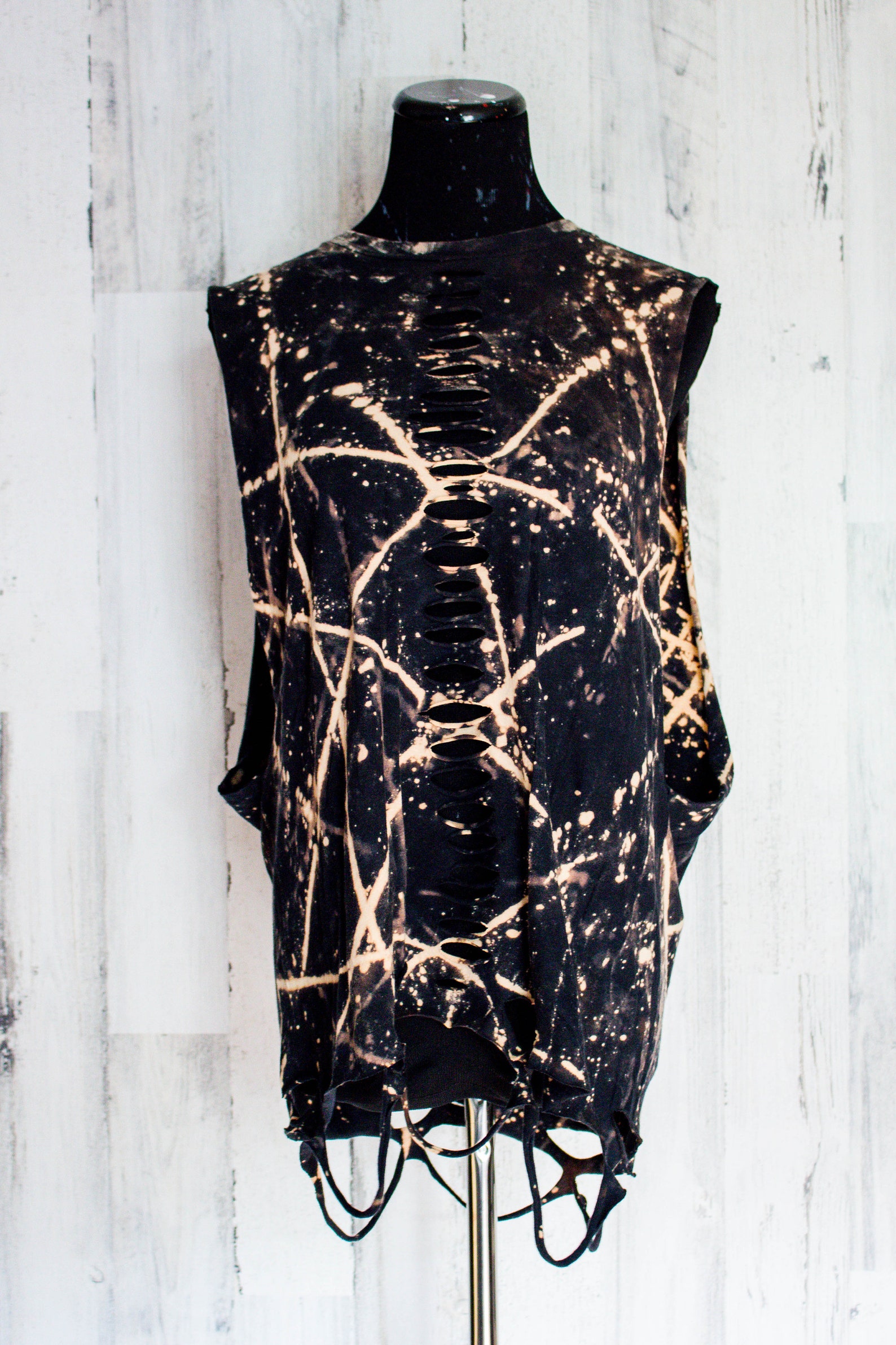 Distressed Tee - Custom Punk Shirts - Hand Bleached Cutoff Tank Top ...