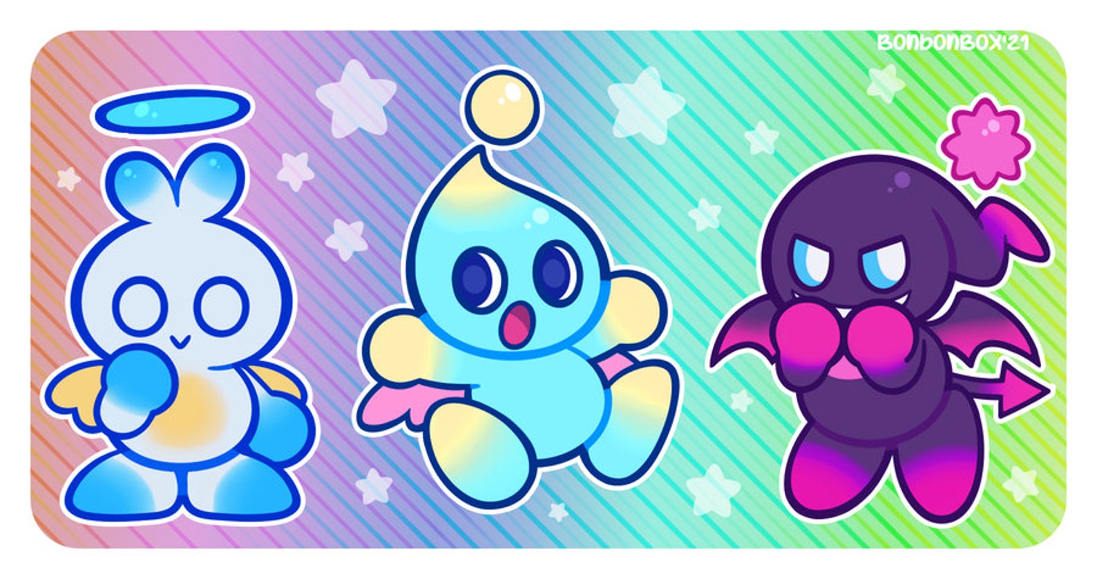 Cute Sonic the Hedgehog Chao Sticker Set Choose From Three | Etsy